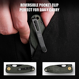 Vosteed Pocket Knife Folding Knife: 2.93" EDC Knife for Men Small Pocket Knives for Men Women Gifts Sharp Cool Pocket Knife with Clip Sandvik 14C28N Blade Micarta Handle Fathers Day Dad Gifts - Acorn