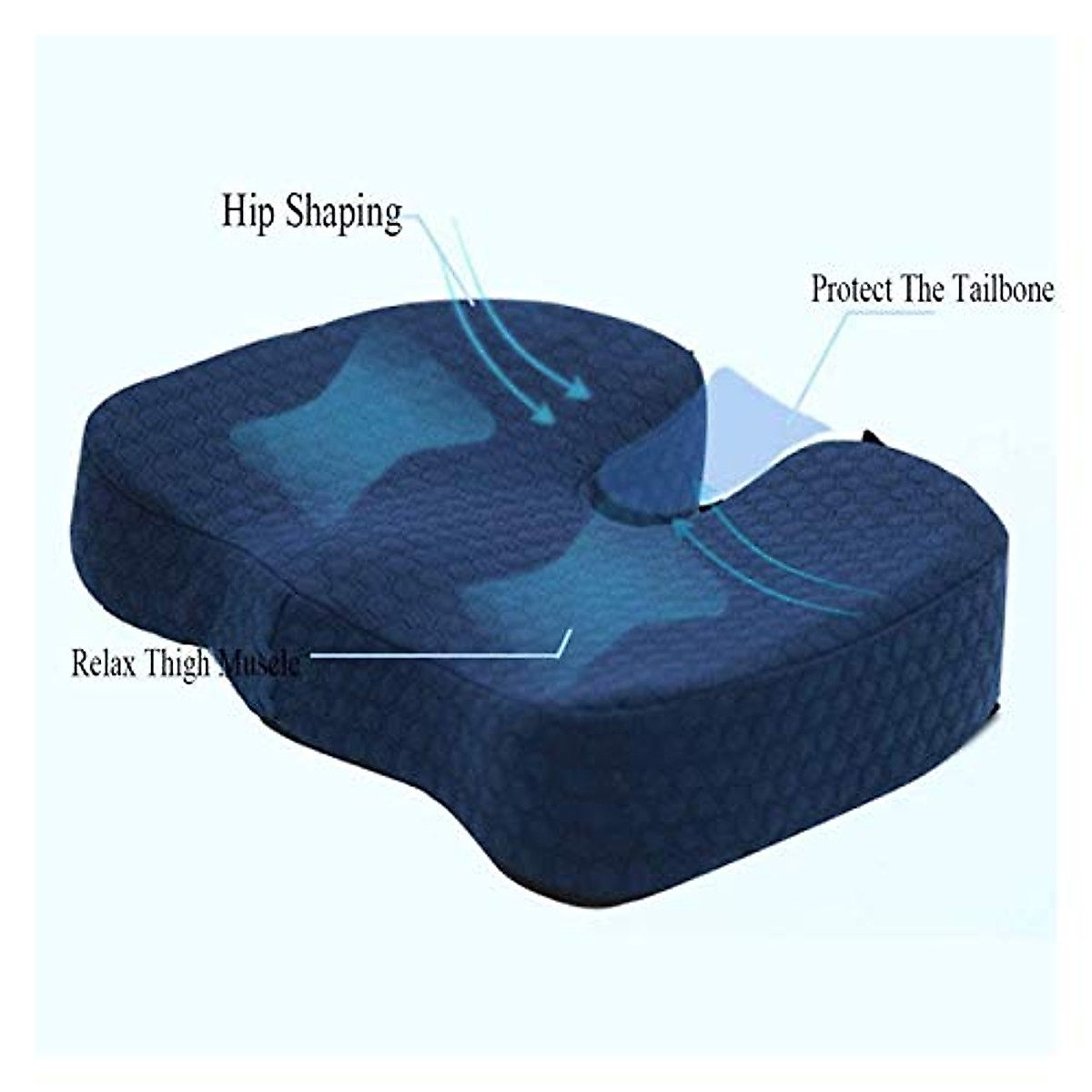 HHWKSJ Memory Foam Seat Cushion - Sciatica, Lower Back Support and Pain Relief - Fits Most Office, Desk, Computer Chairs and Car Seats