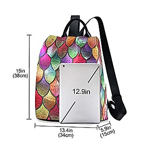INSOMO Shiny Scales Backpack Purse for Women, Fashion Designer Travel Bag Large Ladies Shoulder Bags