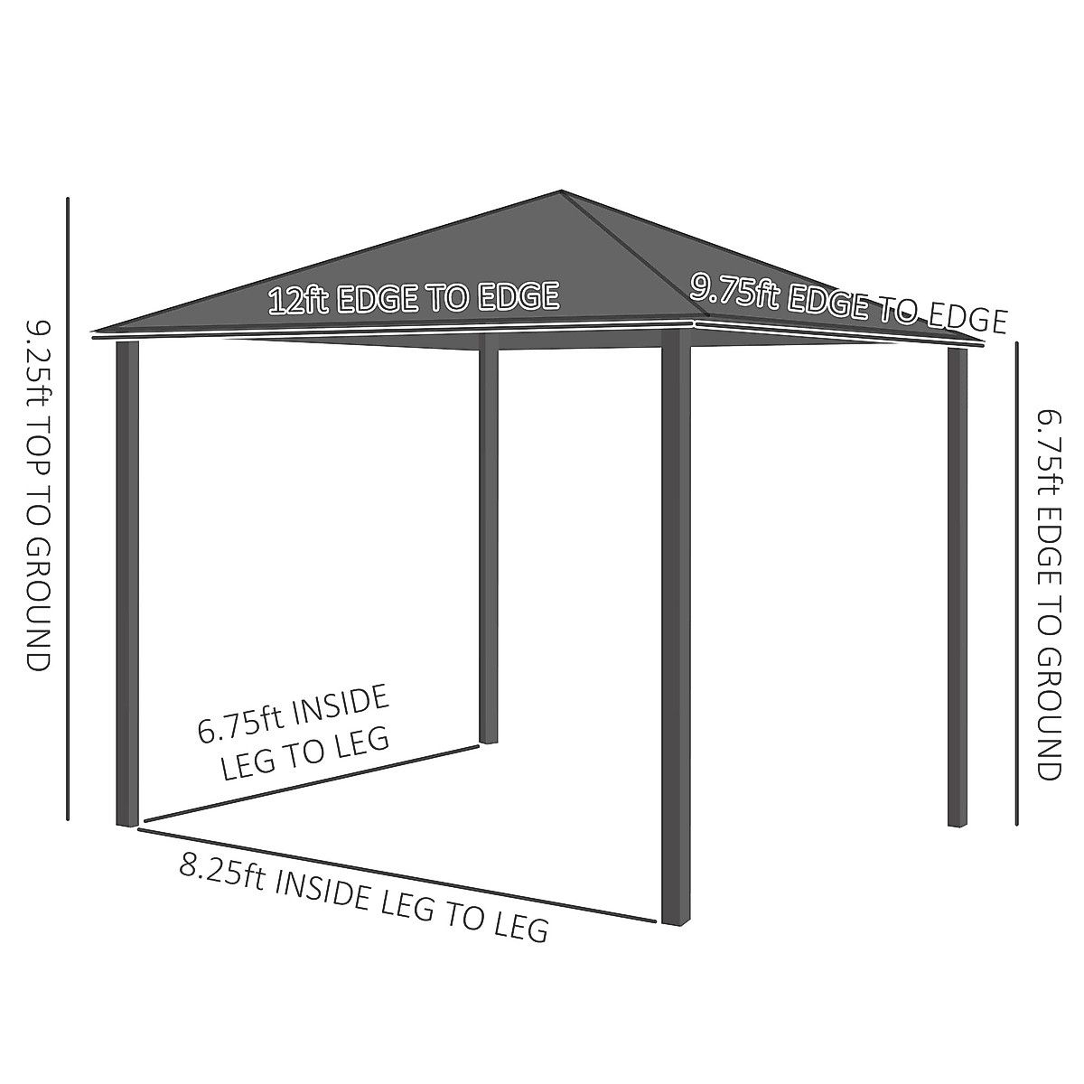 Outsunny 10' x 12' Hardtop Gazebo with Galvanized Steel Roof, Wood Grain Steel Frame, Heavy Duty Permanent Pavilion Outdoor Gazebo, for Garden, Patio, Backyard, Deck, Lawn