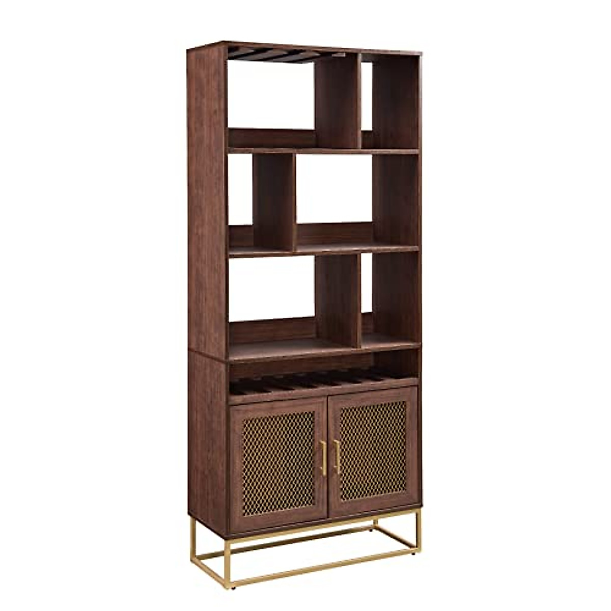 Home Source Contemporary Home Bar Shelf Walnut