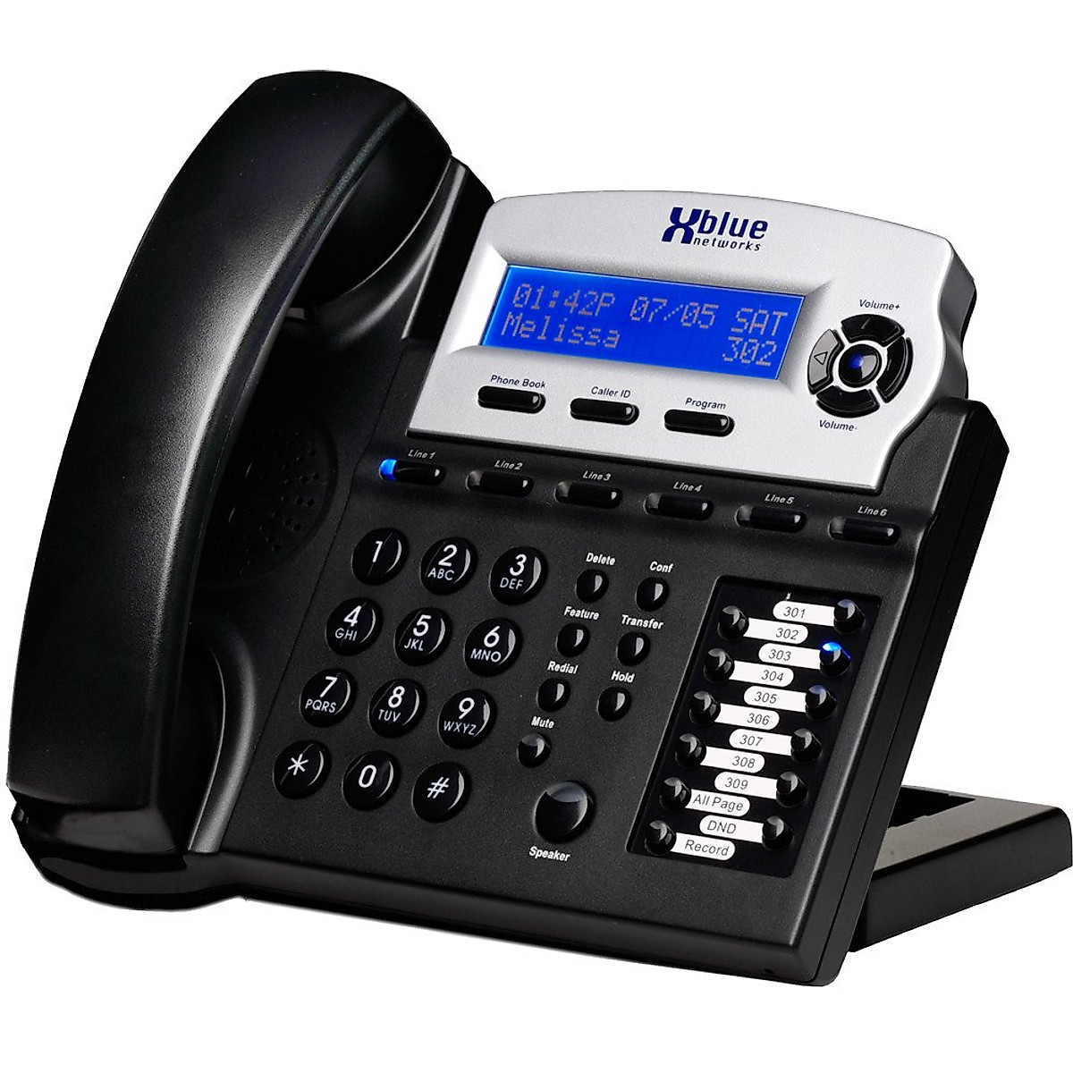 XBLUE Add-on Phone for X16 Office Phone System (XB1670-00, Charcoal)