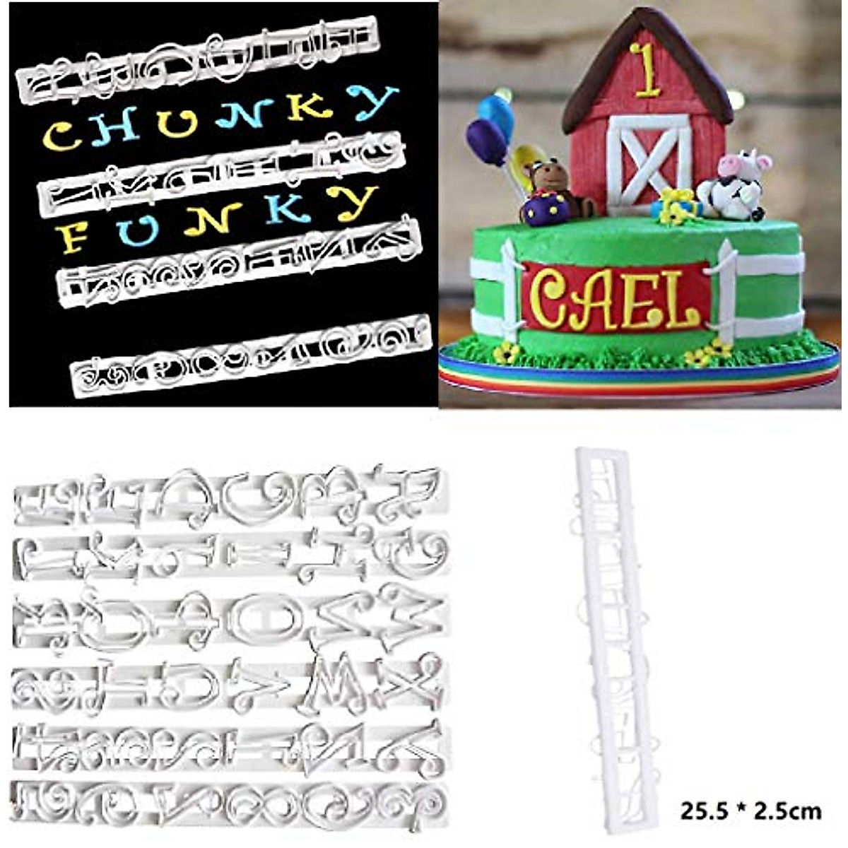 Alphabet Numbers and Punctuation Cookie Stamps Set Butterfly Stamps Decorating for Cookies, Cake, Fondant, Paste -Flower Baking Impress Cutter DIY Mold (6PC-Alphabet & Number Impress Cutter)