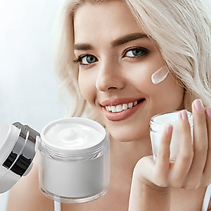 XAOUS Cream Jar Vacuum Bottle,Thicken Small Empty Airless Cosmetic Container Lotion Dispenser With Pump -Travel Containers For Creams, Gels & LotionsLeak Proof, Bottles Toiletries Cosme, 0.5oz