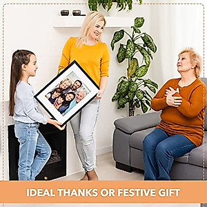 SYNTRIFIC 12x16 Picture Frames Set of 6,Display Pictures 8.5x11 with Mat or 12x16 Without Mat,Wall Gallery Photo Frames Larger Picture Frames for Wall Mounting,Black
