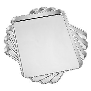 Yododo Baking Sheets Set of 4, Stainless Steel Cookie Pan For Oven, Size 12.25 x 9.65 x 1 inch, Heavy Duty Easy Clean