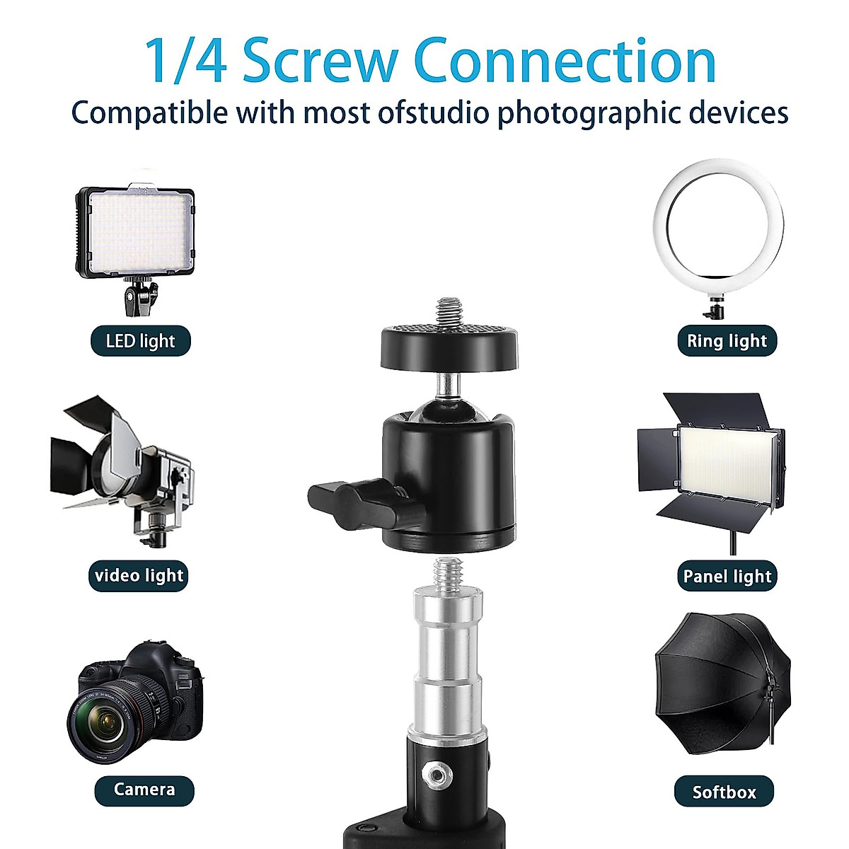 Altson 7 Ft Aluminum Light Standk Light Photography Tripod Stand with Case, Portable Photo Video Tripod Stand for Speedlight, Flash, Softbox, Umbrella, Strobe Light, Camera