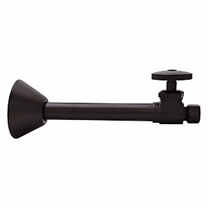 Westbrass D1114-12 D1114 Round Handle Straight Stop 1/2" Copper Sweat x 3/8" OD Comppression Outlet, Oil Rubbed Bronze
