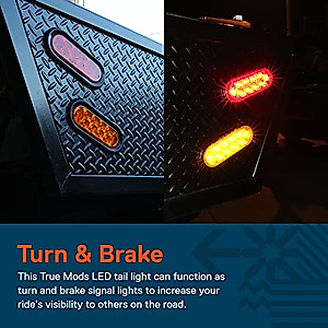 TRUE MODS 2pc 6" Red Oval LED Trailer Tail Light Kit [DOT FMVSS 108] [SAE S2TSI6P2] [Grommet & Plug Included] [IP67 Waterproof] [Stop Turn Tail] Trailer Brake Lights for Boat Trailer RV Trucks