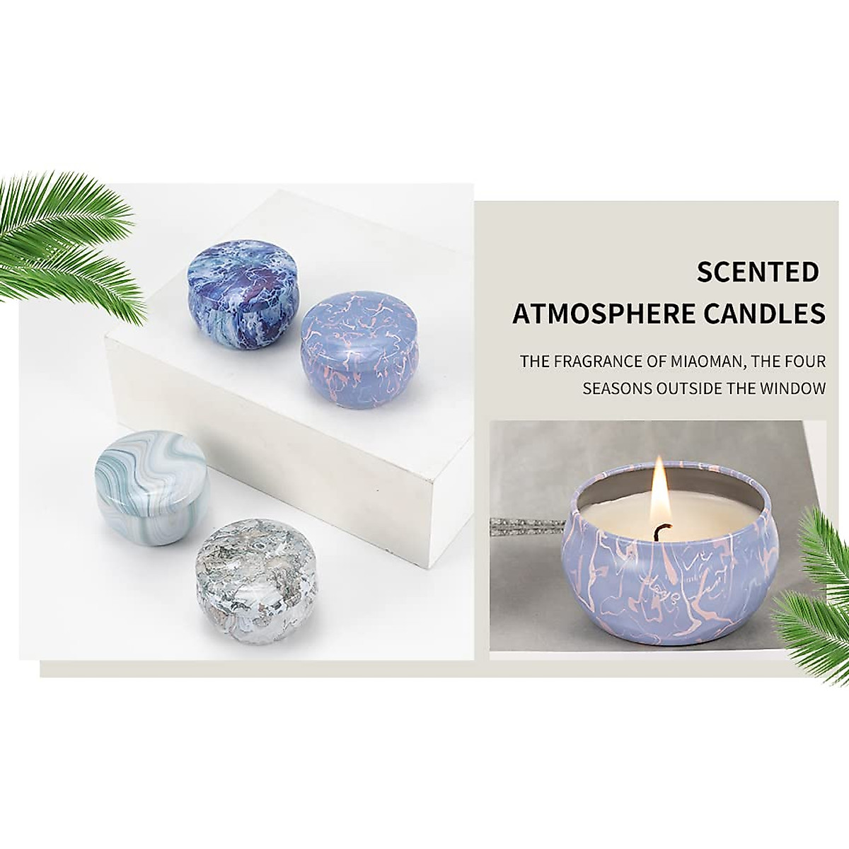 Scented Candles Gifts for Women,12 Pack Candles for Home Scented(Marble), Soy Scented Candles for Home, Aromatherapy Candle Gifts Set for Christmas Day, Birthday, Mothers Day