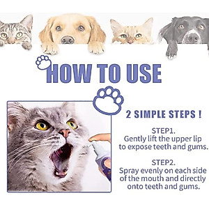 Pet Clean Teeth Spray, 2023 New Formula for Dogs & Cats, No Brushing Required, Freshens Breath, Prevents Plaque & Tartar, Natural Oral Care Spray (1pc)
