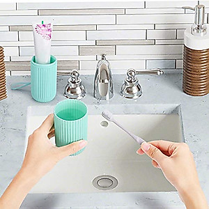 Toothbrush Travel Case Portable Travel Toothbrush Holder 2 Pack Plastic Toothbrush Storage Container Organizer for Travel Home Business School (White + Green)