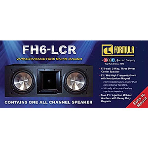BIC America FH6-LCR Formula Series FH6-LCR Dual 6-1/2-Inch 175-Watt 2-Way LCR All-Channel Speaker, Black