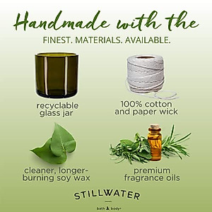 Stillwater Bath and Body Fraser Fir 3-Wick Scented Candle | Non-Toxic Longer Burning Soy Candles | Festive Home Fragrance | 16 oz Vintage Green Heavy Glass Jar | Hand Made in The USA