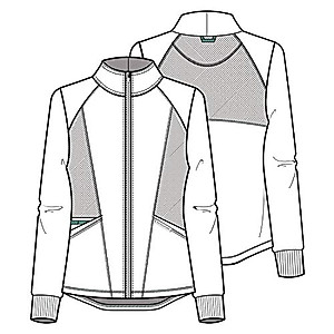 Cherokee Womens Zip Up Scrub Jackets with Breathable Mesh and Shirttail Hemline WW301, M, Navy