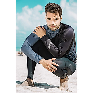 Platinum Sun UPF 50+ Rash Guard for Men Long Sleeve Swim Surf Shirt - Tight Tit UV Rashguard (Cobalt, XXL)