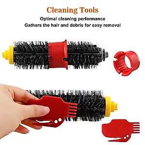 Replacement Parts Kit for iRobot Roomba 600/500 Series,695 694 692 690 680 677 676 675 671 660 665 655 645 651 650 620 614 585 564 560 Robot,3 Bristle & Flexible Beater Brush,8 Filters,8 Side Brushes