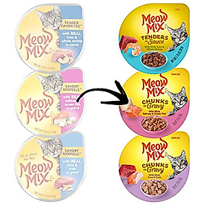 Meow Mix Seafood Selections Wet Cat Food, Variety Pack, 2.75 Ounces Cup (Pack of 24)