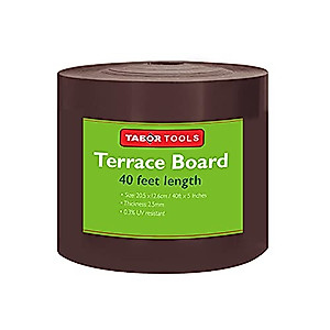 TABOR TOOLS Terrace Board, Landscape Edging Coil, Grass Barrier, Bender Board, Garden Liner, 1/10" = 0.1" Inch Thickness, 5 Inch High. ES34. (Brown, 40 FT)