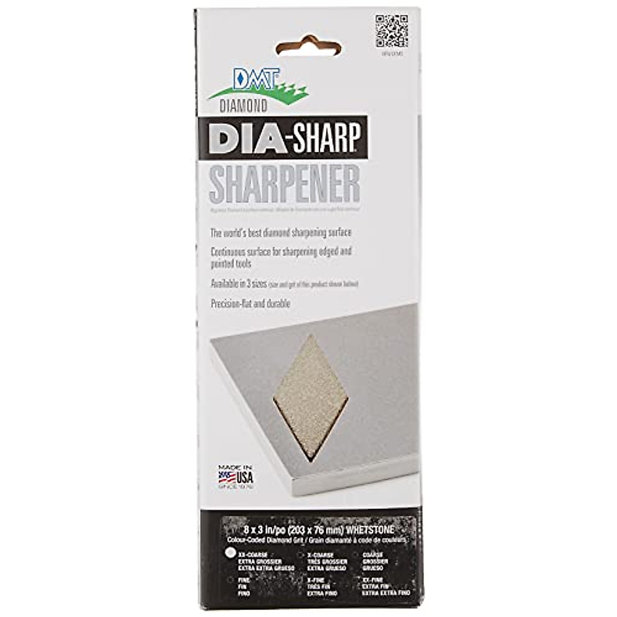 Diamond Machining Technology (DMT) D8XX Dia-Sharp Diamond Sharpening Stone Bench Plane, Extra Extra Coarse, 8 Inch