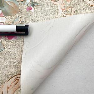 LovingWay 14.7 Feet Wallpaper Roll Floral Shelf Liner 17.7x177 Inch Self-Adhesive Dresser Drawer Covering Paper DIY Makeup Organizers Boxes Yellow Rose