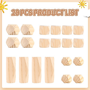 FOPNETS Wooden Sorting Stacking Balancing Stones 20 PCS Natural Wood Rock Set Educational Preschool Learning Toys Large Small Building Blocks Game Stones Lightweight Set for Kids 3 Years Old