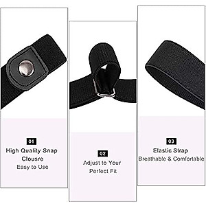 SUOSDEY No Buckle Invisible Stretch Belts for Men/Women Belt for Jeans pants No Hassle,No Bugle (05-2Pack Black, Suit Waist 34''-48'')