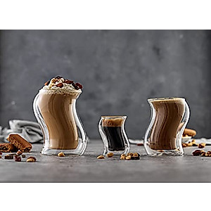 JoyJolt Pivot Double Insulated Tumblers - Set of 2 Exceptional 13.5 oz Iced Coffee Tumbler - Elegant Bar Glasses for Coffee, Tea, or Cold Beverages - 2 x 405 ml Iced Coffee Glasses for Hot Summers