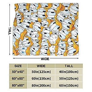 Funny Don.ald Duck Throw Blankets Fleece Blanket Super Soft Plush Throw Blanket 60"X50" Cozy Fuzzy Bed Blankets Microfiber Flannel Blankets for Couch, Bed, Sofa