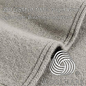 Poyet Motte Antibes 350GSM 100-Percent Wool Medium Weight Oversized Blanket, Machine Washable (Grey, King Size)