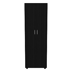 Tuhome Aurora Armoire, Two Interior Shelves, Rod, Double Door -Black