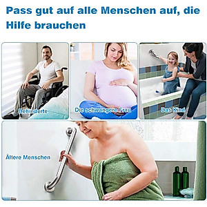 20inch Stainless Steel Shower Grab Bar, Anti Slip Shower Grab Bar Handle Knurled Balance Bar Safety Hand Rail Support Wall Stainless Steel Bath Wall Shower Handle Bath Handle for Bathroom