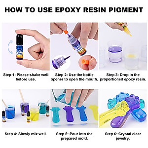 Epoxy Pigment - 30 Colors Transparent UV Dye, Resin Colorant for Resin Jewelry Making Kit, DIY Crafts - 0.25 oz