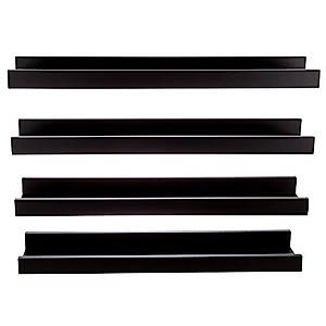 kieragrace FN00298 Modern Floating-Shelves, Set of 4, Black