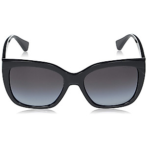 Ralph by Ralph Lauren Women's RA5265 Butterfly Sunglasses, Shiny Black/Gradient Grey, 55 mm