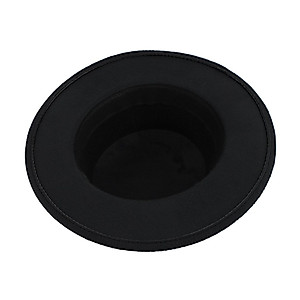 Adult Women Men Classic Flat Top Hat Fedora Hats Trilby Caps Panama Hat Jazz Cap Black
