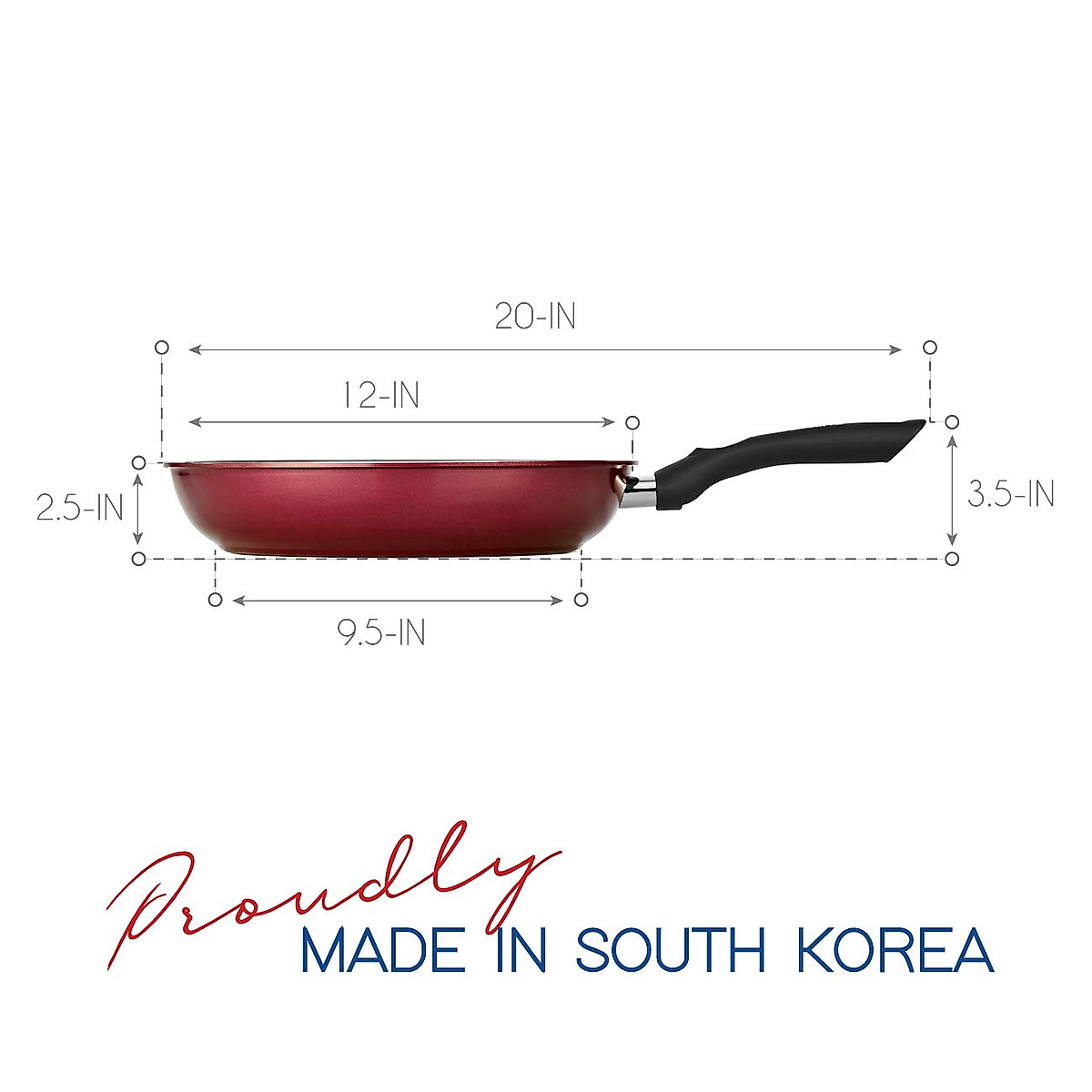 TeChef - Color Pan 12" Frying Pan with Glass Lid, Coated with DuPont Teflon® Select - Colour Collection/Non-Stick Coating (PFOA Free) / (Aubergine Purple)