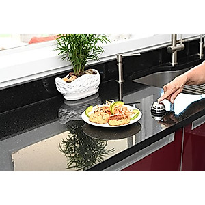 Compact Hotel Style Call Bell. Service Bell in Silver Finish with Black Base - by Home-X