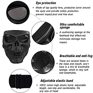 Flantor Motorcycle Goggle Skull Face Mask for Airsoft Paintball Motor Racing Polarized Lens