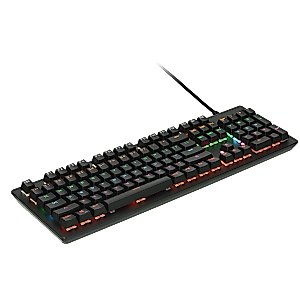 K11 Wired Gaming Keyboard RGB Rainbow LED Backlit Ergonomic Waterproof Mechanical Gaming Keyboard for Desktop, Computer, PC - Black