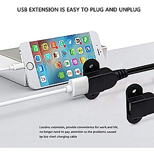 QiCheng&LYS USB 2.0 Male to Dual Female Charging Extension Cable, Furniture nightstand Sofa Electric Vehicle on-Board Charging Port, Panel Mount Cable with Screw Hole 5ft (2pcs)