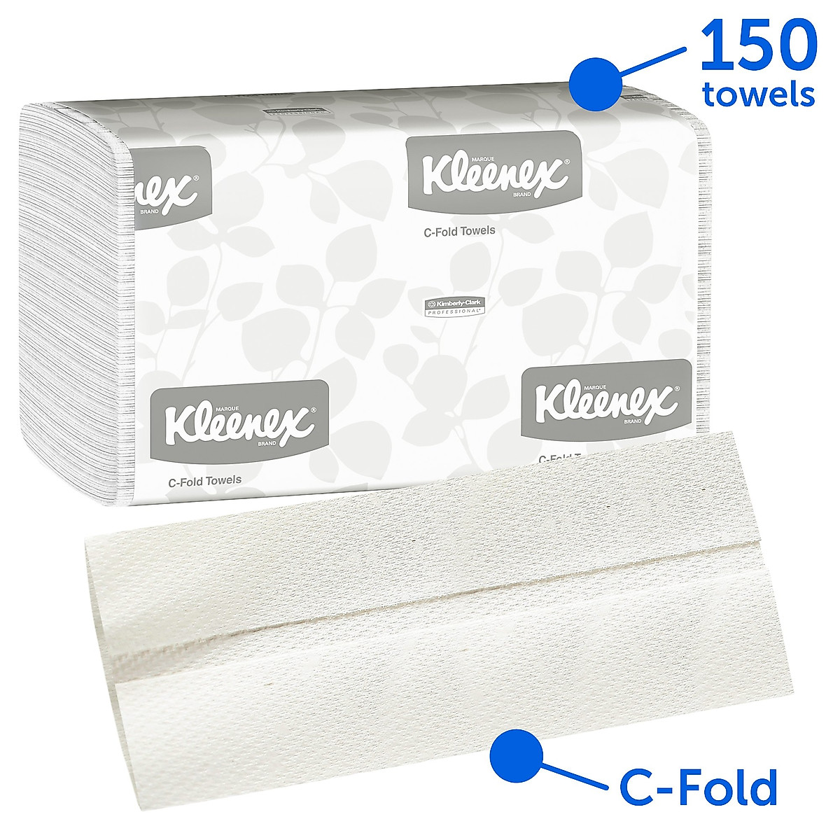 Kleenex Professional C-Fold Hand Cleaning Towel, 10.10" x 13.25", White 2400 Wiper