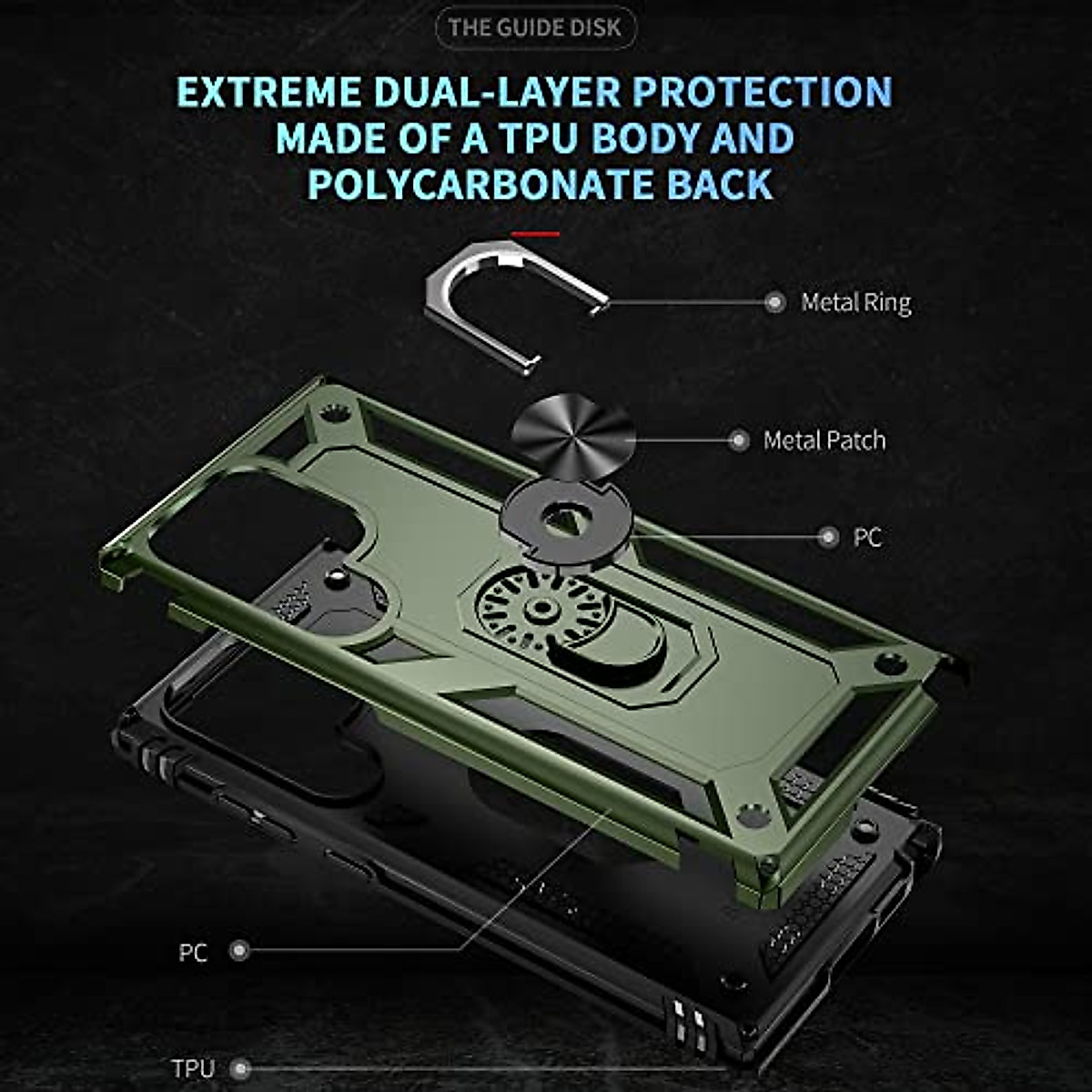 Korecase for Samsung Galaxy S9 Plus Case, Extreme Protection Military Armor Dual Layer Protective Ring Kickstand Olive Green