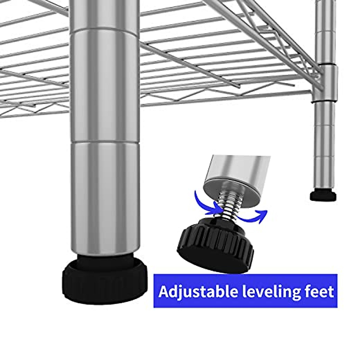 Himimi 6-Tier Wire Shelving Unit, Free Standing Shelf, Metal Storage Shelves, Heavy Duty Organizer Rack for Garage, Kitchen, Living Room, Bathroom, 21.26L x 11.42W x 62.99H, Silver