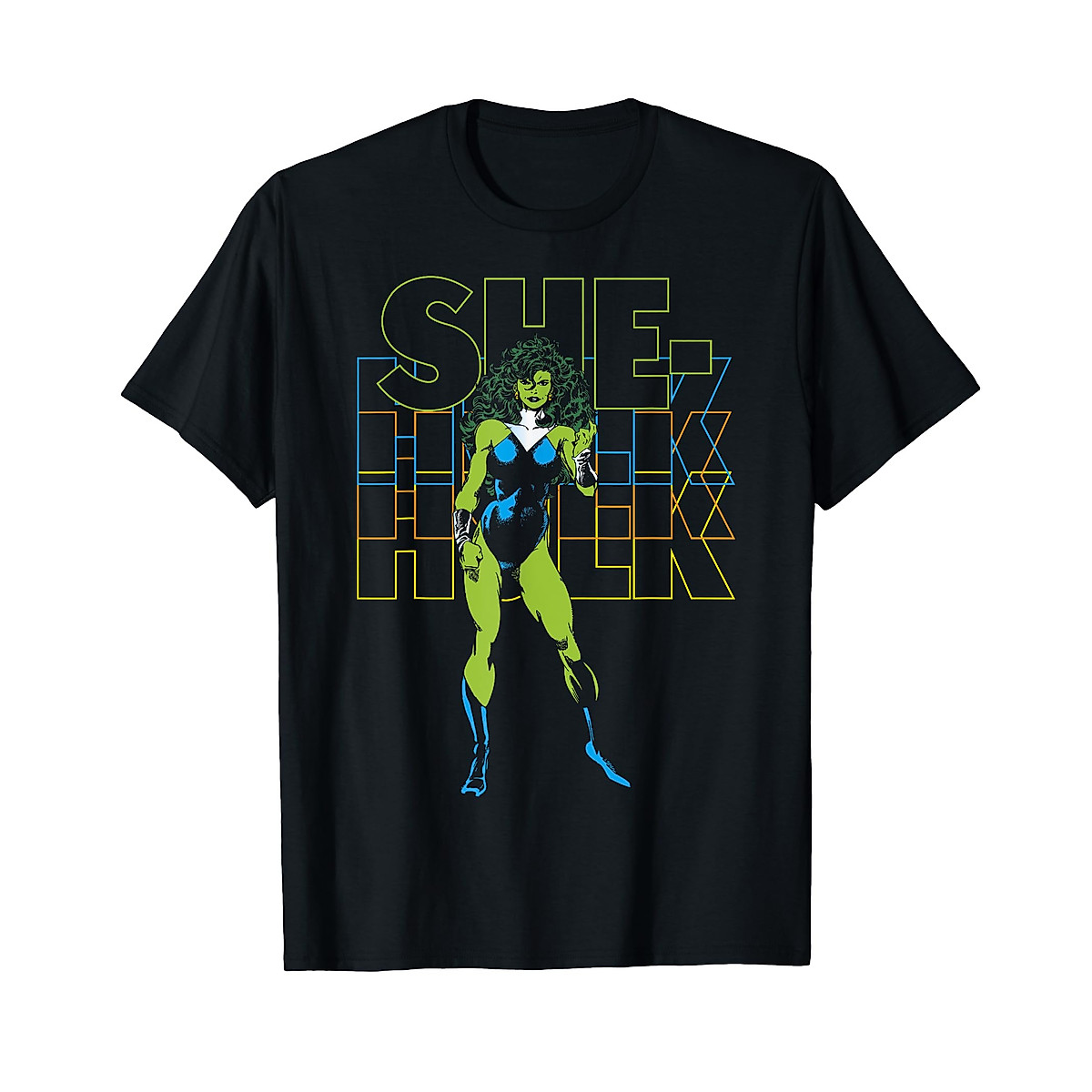 Marvel She-Hulk Name Stack Portrait T-Shirt