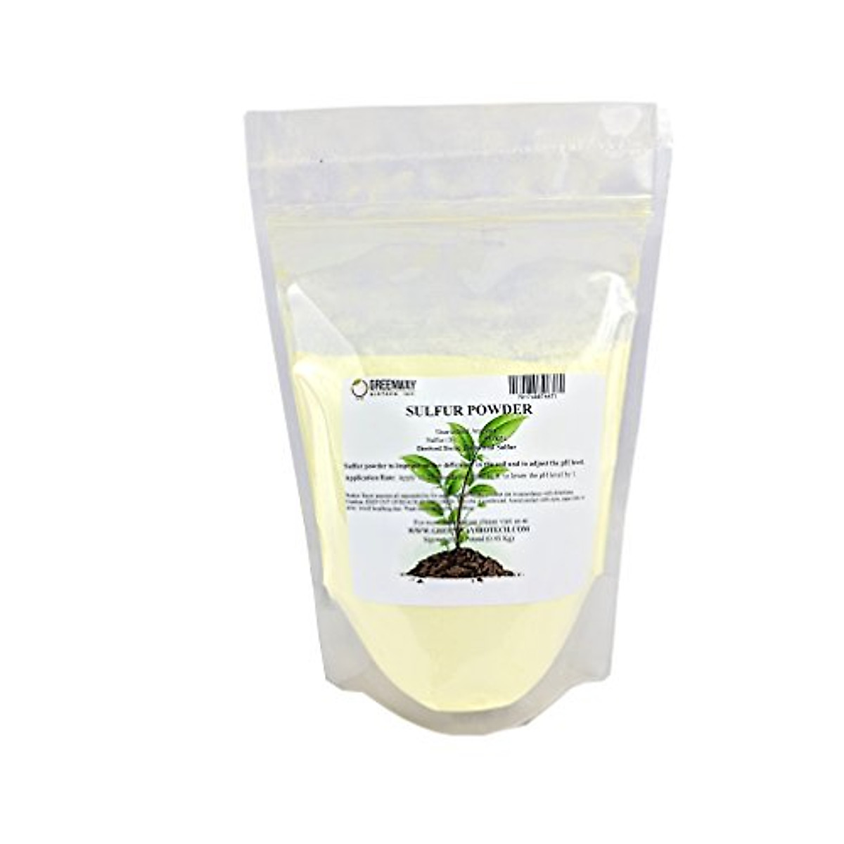 Greenway Biotech Organic Sulfur Powder Fertilizer for Plants- Required to Lower pH & Increased Sulfur Deficiencies- Essential Nutrients for Plant Growth with Macronutrients - 1 Pound
