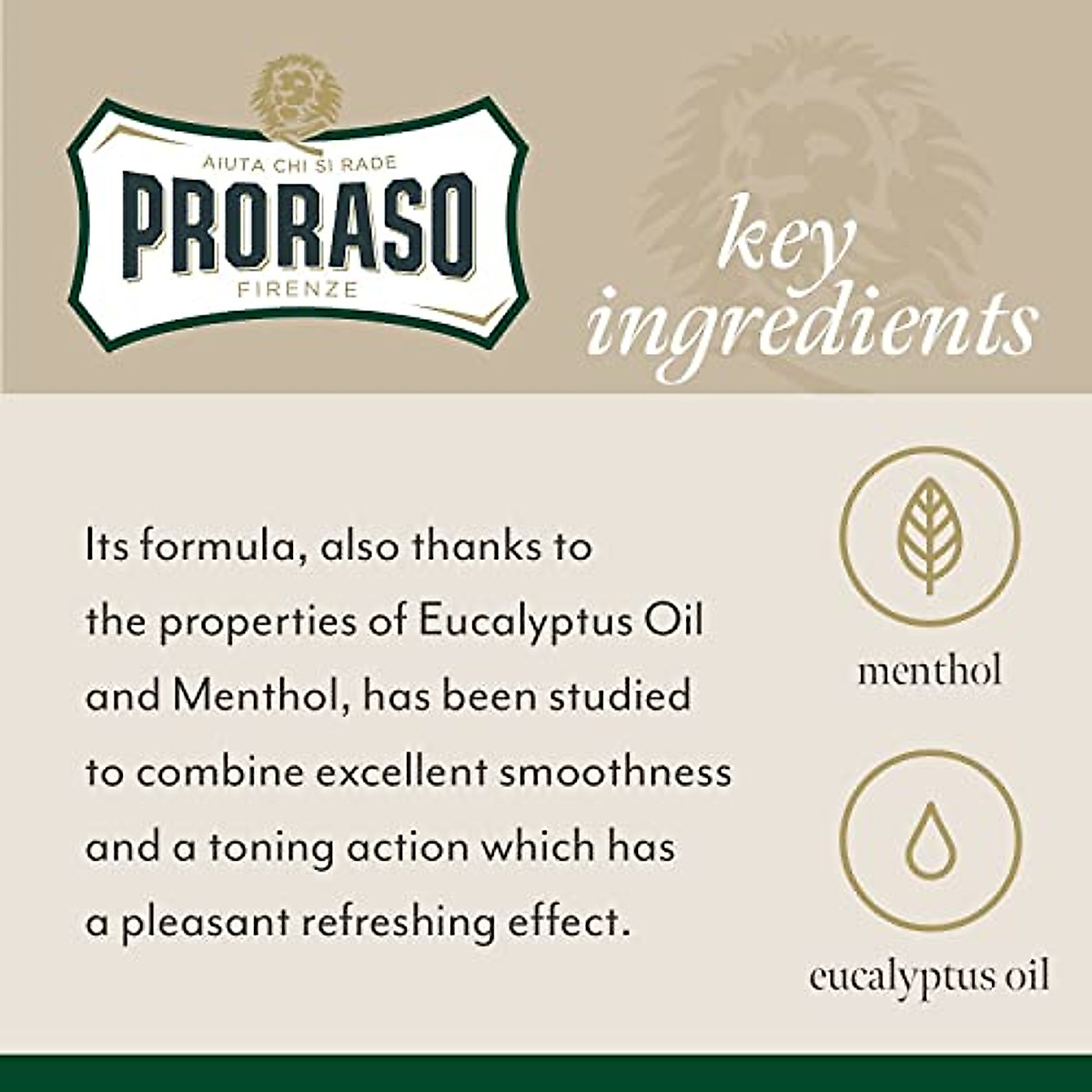 Proraso Shaving Cream for Men, Refreshing and Toning with Menthol and Eucalyptus Oil, 5.2 Ounce