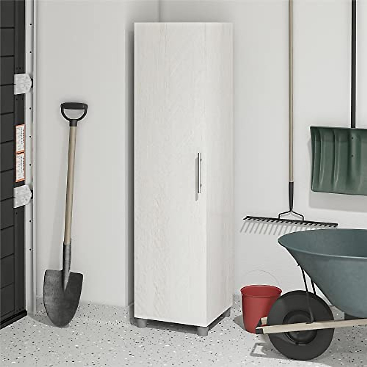 SystemBuild Camberly 60" Tall Storage Cabinet, Ivory Oak