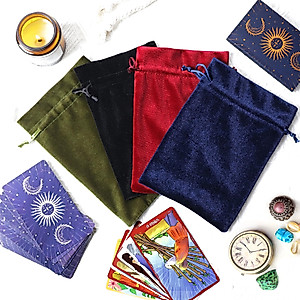 ENNIYU Soft Velvet Gift Bags, 5.5 x7.8inch Dice Storage Bag with Drawstring, Velvet Storage Bag for Tarot Card Holder Bag Jewelry Pouch Enthusiasts Hand Gift Bags