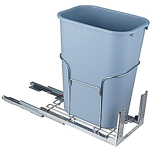 VEVOR Pull Out Trash Can, 37 Quart Recycling Bin with Silent Slide, 110 lbs Load Capacity Heavy Duty Garbage Under Mount Kitchen Waste Container for Kitchen Cabinet, Sink